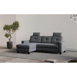 Ecksofa Home Affaire "Varese", grau, B:239cm H:91cm T:164cm, 100% Polyester, Sofas, Ecksofa, wahlweise mit Bettfunktion und Bettkasten