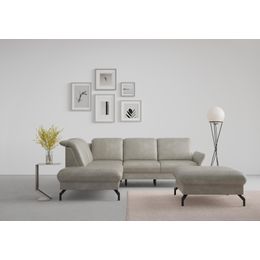 Sit & More Ecksofa SIT & MORE "Fashion L-Form", grau (hellgrau), B:250cm H:84cm T:207cm, Sofas, Ecksofa, wahlweise mit Kopfteilverstellung und Vorziehsitz, motorisch