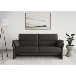 2,5-Sitzer DOMO collection "Pina, schmale Armlehnen, mit Federkern, kompakt & elegant", grau, B:199cm H:95cm T:88cm, 100% Polyester, Sofas, 2 5-Sitzer, Hoher Sitzkomfort, Luxus-Microfaser Lederoptik, grau, Breite 199 cm