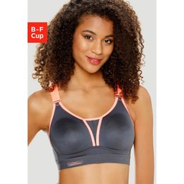 Sport-BH Venice Beach, Damen, Gr. 100, Cup E, orange (anthrazit, koralle), Microtouch, Obermaterial: 90% Polyester (COOLMAX), 10% Elasthan (LYCRA), BHs Sport-BH, ohne B&uuml;gel aus COOLMAX-Material