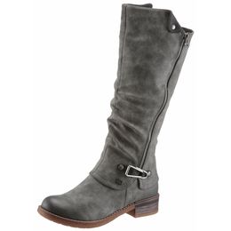 Winterstiefel Rieker, Damen, Gr. 41, Varioschaft, grau, Nubuklederimitat, used, Schuhe Winterstiefel, Langschaftstiefel, Warmfutter, mit Rieker TEX Membran, Topseller