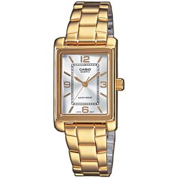 Quarzuhr, gold (goldfarben), CASIO TIMELESS COLLECTION, Armbanduhren, Damen, Quarzuhr, Armbanduhr, Damenuhr, analog, Edelstahlarmband