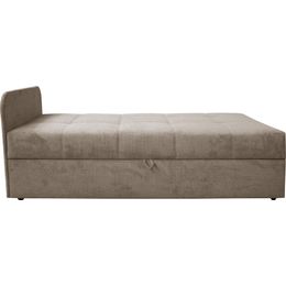 Schlafsofa Alina "Marla", braun (hellbraun xbo 2), B:205cm H:73cm T:91cm, Struktur fein XBO (100% Polyester), Sofas, Schlafsofa, inkl. Stauraum, Armlehne wahlweise links ode rechts