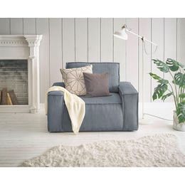 Sessel Home Affaire "SHERWOOD, Love-Seat in 3 Stoffarten verf&uuml;gbar", grau (dunkelgrau), B:120cm H:85cm T:86cm, 100% Polyester, Sessel, Sessel, passend zur Polster-Serie SHERWOOD