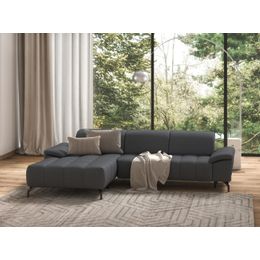 Sit & More Ecksofa SIT & MORE "Cool L-Form", blau (blaugrau), B:290cm H:79cm T:185cm, Sofas, Ecksofa, wahlweise mit Kopfteilverstellung und Vorziehsitz, motorisch