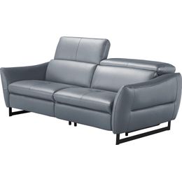2,5-Sitzer Egoitaliano "Dafne, elegantes Designsofa mit hohem Sitzkomfort", blau (himmelblau), B:208cm H:97cm T:108cm, Leder &raquo;BULL&laquo; (echtes Rindsleder). Geschliffenes, pigmentiertes und behandeltes Rindsleder mit einer Dicke von 1, 3-1, 5 mm. Dieses Leder zeigt eine ziemlich weiche Hand mit einem halb undurchsichtigen Aussehen. Es handelt sich um ein gesch&uuml;tztes Leder. Eine leichte Deckschicht sch
