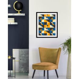 Bild queence "Sammy", bunt (farbe rahmen: schwarz, farbe bild(er): bunt), B:50cm H:70cm, Acrylglas, Holz, Papier, Bilder, Bild, HD Premium Poster-Druck inkl. Holzrahmen