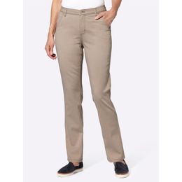 Bequeme Jeans Classic Basics, Damen, Gr. 19, Kurzgr&ouml;&szlig;en, beige (sesam), 98% Baumwolle, 2% Elasthan, unifarben, lang, Jeans Bequeme Jeans