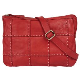 Umh&auml;ngetasche Samantha Look, Damen, Gr. B/H/T: 30cm x 23cm x 3cm onesize, rot, Leder, leicht gl&auml;nzend, unifarben, Taschen Umh&auml;ngetasche, echt Leder, Made in Italy