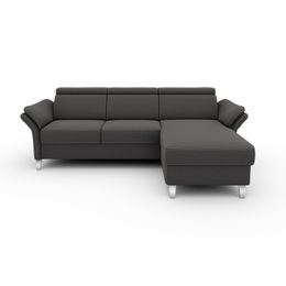 Sit & More Ecksofa SIT & MORE "Vincenzo L-Form", grau (dunkelgrau), B:252cm H:84cm T:165cm, Sofas, Ecksofa, inklusive Kopfteilverstellung, wahlweise mit Bettfunktion, Bettkasten