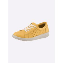 Sneaker Casual Looks, Damen, Gr. 38, gelb, Glattleder, Schuhe Sneaker
