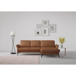 Sit & More Ecksofa SIT & MORE "Fashion L-Form", braun (cognac), B:253cm H:84cm T:165cm, Sofas, Ecksofa, wahlweise mit Kopfteilverstellung und Vorziehsitz, motorisch