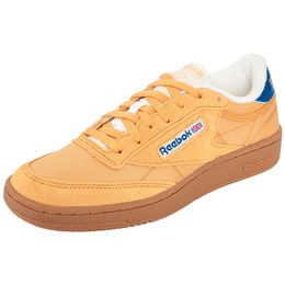 Sneaker Reebok CLASSIC "CLUB C 85", Herren, Gr. 42,5, gritgold, optimumblau, gum, Leder, Synthetik, Textil, Schuhe Sneaker