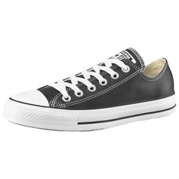 Sneaker Converse "Chuck Taylor All Star Basic Leather Ox", Damen, Gr. 36,5, schwarz, Leder, Schuhe Sneaker, Topseller