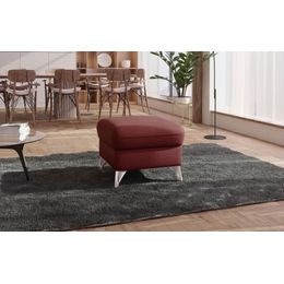 Sit & More Polsterhocker SIT & MORE "Astoria", rot (bordeaux), B:63cm H:48cm T:74cm, 100% Polyester, Hocker, Polsterhocker, Passend zur "Astoria"-Serie