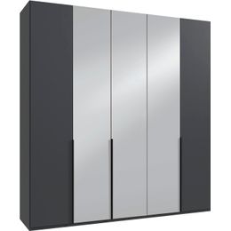 Kleiderschrank wimex "Mugano,in 5 Breiten,2 H&ouml;hen,2 Tiefen, viele Farben, Made in Germany", grafit, griffe schwarz, B:225cm H:236cm T:58cm, Holzwerkstoff, Schr&auml;nke, Kleiderschrank, mit langen Griffen aus Metall, mit oder ohne Spiegel