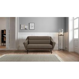 2-Sitzer OTTO HOME "Bille", braun, B:167cm H:86cm T:90cm, Luxus-Microfaser weich (100% Polyester);Samtoptik (100% Polyester);Struktur (100% Polyester);Struktur fein (100% Polyester), Sofas, 2-Sitzer, mit Naht im R&uuml;ckenkissen und Eiche-Beinen, Design by Morten Georgsen