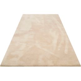 Teppich WECON HOME BASICS "Vanessa" Gr. 1, beige, B:70cm H:20mm L:140cm, Kunstfaser, Teppiche, Teppich, besonders weich durch Mikrofaser, Wohnzimmer