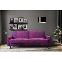 3-Sitzer exxpo - SOFA FASHION "Side, toller Sitz- & Liegekomfort, Schlafsofa. Breite 222cm. hoher Fu&szlig;", rot (wine), B:222cm H:89cm T:93cm, Sofas, 3-Sitzer, mit Schlaffunktion, Bettkasten und hohe Holzf&uuml;&szlig;e, Solit&auml;rm&ouml;bel