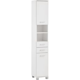 Hochschrank Welltime "Palermo, Breite 30 cm", wei&szlig; (mattwei&szlig;), B:30,3cm H:180,9cm T:32,6cm, FSC-zertifizierter Holzwerkstoff, Schr&auml;nke, Hochschrank, Wechselbarer T&uuml;ranschlag, Metallbeschl&auml;ge