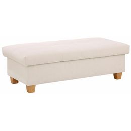 Hocker Home Affaire "Lyla", beige (natur), B:131cm H:42cm T:61cm, Luxus-Microfaser (100% Polyester);Microfaser PRIMABELLE (100% Polyester);Struktur fein (100% Polyester), Hocker, Hocker, mit Stauraum, Breite 131 cm
