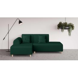 Ecksofa OTTO HOME "Suyala", gr&uuml;n, B:258cm H:85cm T:168cm, 100% Polyester, Sofas, Ecksofa, L-Form mit Hocker