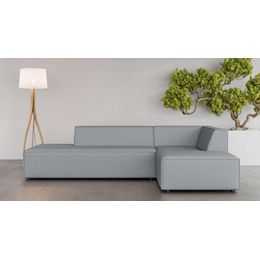 Ecksofa OTTO HOME "Ecksofa Cavan mit Ottomane links oder rechts bestellbar", grau, B:270cm H:72cm T:180cm, 100% Polyester, Sofas, Ecksofa, L-Form mit Wellenunterfederung, Ma&szlig;e B/T/H: 270/180/72 cm