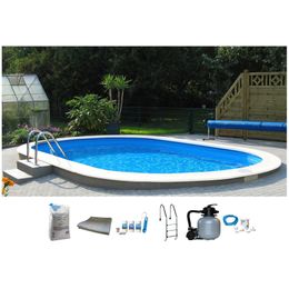 Ovalpool MY POOL BWT "PREMIUM mit blauer Innenfolie", wei&szlig;, B:360cm H:120cm L:737cm, Schwimmbecken, Ovalpool, H&ouml;he 120 cm, in verschiedenen Gr&ouml;&szlig;en