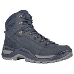 Wanderschuh Lowa "RENEGADE EVO GTX MID", Herren, Gr. 43,5, blau (navy, blau), Leder, Schuhe Wanderschuh, wasserdicht, winddicht,atmungsaktiv dank GORE-TEX Membrane