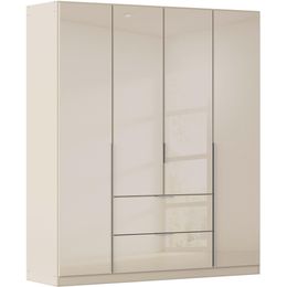 Dreht&uuml;renschrank OTTO HOME "Kleiderschrank Kleiderschr&auml;nke Schrank Garderobe AGORDO mit Glasfront", beige (beige, glas beige (champagner)), B:181cm H:210cm T:54cm, Holzwerkstoff, Schr&auml;nke, Dreht&uuml;renschrank, mit Au&szlig;enschubk&auml;sten, in 7 Breiten und 2 H&ouml;hen MADE IN GERMANY