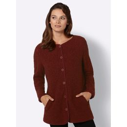 Fleecejacke Ambria, Damen, Gr. 48, rot (rotbraun), 100% Polyester, unifarben, Jacken Fleecejacke