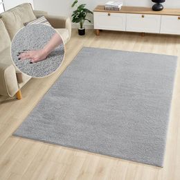 Teppich OTTO HOME "Lilari Shaggy Premium, weich, modern" Gr. 4, hellgrau, B:160cm H:30mm L:230cm, Polyester, Teppiche, Teppich, Uni-Farben, kuschelig, & weich, Wohnzimmer, Schlafzimmer, Esszimmer