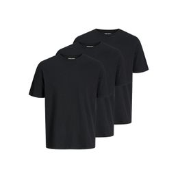 Jack & Jones Rundhalsshirt JACK & JONES "JACUNDER TEE CREW NECK 3 PACK NOOS", Herren, Gr. S, schwarz, Jersey, Obermaterial: 60% Baumwolle, 40% Polyester, unifarben, regular fit normal, Rundhals, Shirts Rundhalsshirt