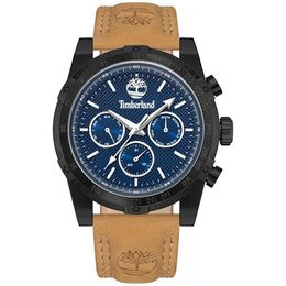 Multifunktionsuhr Timberland "STONINGTON", braun (hellbraun), Armbanduhren, Herren, Multifunktionsuhr, Quarzuhr, Armbanduhr, Herrenuhr, Lederarmband, analog, Tag, Wochentag