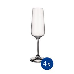 Villeroy & Boch Champagnerglas VILLEROY & BOCH "Champagnergl&auml;ser Ovid 250 ml 4er Set transparent", bunt (transparent), Glas, Trinkgef&auml;&szlig;e, Champagnerglas