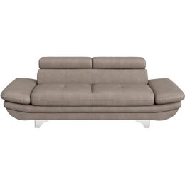 2-Sitzer COTTA "Enterprise", beige (sand), B:218cm H:91cm T:104cm, Softlux-Kunstleder;Luxus-Kunstleder, Sofas, 2-Sitzer, Big-Sofa, mit Armteilverstellung & Kopfteilverstellung