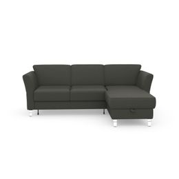 Sit & More Ecksofa SIT & MORE "Visby L-Form", grau (anthrazit), B:248cm H:87cm T:162cm, Sofas, Ecksofa, wahlweise mit Bettfunktion und Bettkasten, frei im Raum stellbar