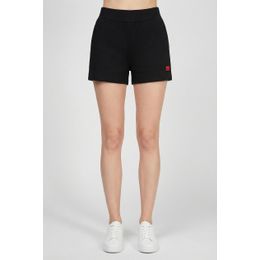 Shorts HUGO UNDERWEAR "Signature", Damen, Gr. XXL, N-Gr, schwarz 001, Sweatware, Obermaterial: 48% Baumwolle, 48% Modal, 4% Elasthan, Basic, regular fit kurz, Hosen Shorts, basic, regular fit