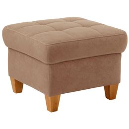 Hocker Home Affaire "Earl", braun (schoko), B:58cm H:46cm T:58cm, Struktur fein (100% Polyester);Luxus-Microfaser (100% Polyester);Luxus-Microfaser in Lederoptik (100% Polyester), Hocker, Hocker