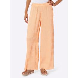 CR&Eacute;ATION L Webhose CREATION L, Damen, Gr. 44, Normalgr&ouml;&szlig;en, apricot, 76% Viskose, 15% Polyamid, 9% Leinen, unifarben, Hosen Webhose