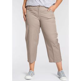 7/8-Hose KjBRAND "Babsie: bequemer Oberschenkel", Damen, Gr. 52, N-Gr, beige, Web, Obermaterial: 98% Baumwolle, 2% Elasthan, unifarben, bequem 7/8-L&auml;nge, Hosen 7/8-Hose, Sommerlich, leichter Baumwoll-Stretch