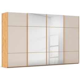 Schwebet&uuml;renschrank Rauch "Kleiderschrank Schrank Garderobe Schlafzimmerschrank SCALE-TRIO", braun (asteiche, glas champagner, griffleisten asteiche), B:360cm H:223cm T:68cm, Holzwerkstoff, Schr&auml;nke, Schwebet&uuml;renschrank, edle dreigeteilte Front mit 2 Zierleisten Spiegel/Glas MADE IN GERMANY