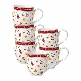 Villeroy & Boch Becher VILLEROY & BOCH "Becher mit Streumotiv Toy's Delight 390 ml 6er Set bunt", bunt, 6 tlg., Porzellan, Trinkgef&auml;&szlig;e, Becher