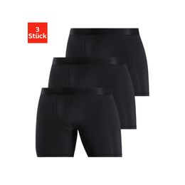H.I.S. Funktionsboxer H.I.S, Herren, Gr. XXL, 3 Stk., schwarz, Microfaser, Obermaterial: 92% Polyamid, 8% Elasthan, unifarben, k&ouml;rpernah, Unterhosen Funktionsboxer, mit langem Bein in pflegeleichter Microfaser-Qualit&auml;t