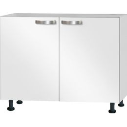 Sp&uuml;lenschrank Optifit "Ole", wei&szlig;, B:100cm H:87cm T:58,4cm, Holzwerkstoff, Schr&auml;nke, Sp&uuml;lenschrank