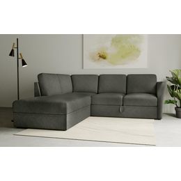 Ecksofa Home Affaire "Lavars, L-Form, Schlafsofa", gr&uuml;n (khaki), B:241cm H:90cm T:226cm, 62% Polypropylene, 38% Polyester, Sofas, Ecksofa, mit Bettfunktion und Stauraum, in zwei verschiedenen Bezugsqualit&auml;ten