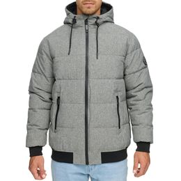 Bomberjacke INDICODE "INGabrio", Herren, Gr. M, charcoal, Web, Obermaterial: 100% Polyester, unifarben, regular fit, Jacken Bomberjacke