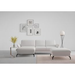 Sit & More Ecksofa SIT & MORE "Fashion L-Form", silber, B:253cm H:84cm T:165cm, Sofas, Ecksofa, wahlweise mit Kopfteilverstellung und Vorziehsitz, motorisch