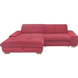 Ecksofa "SO 1200 inkl. Sitztiefen- & R&uuml;ckenverstellung f&uuml;r hohen Sitzkomfort", rot (ruby rot gct 87), B:276cm H:89cm T:198cm, 100% Polyester, SET ONE BY Musterring, Sofas, Ecksofa, wahlweise mit Bettfunktion und Stauraum, L-Form, auch in Cord Bezug