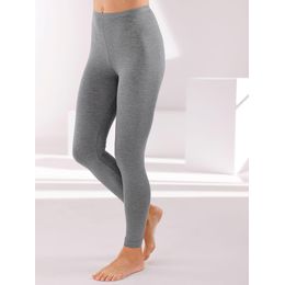 Lange Unterhose, Damen, Gr. 46, 1 Stk., grau (grau, meliert), 63% Viskose, 30% Polyamid, 7% Elasthan, Unterhosen Lange Unterhose